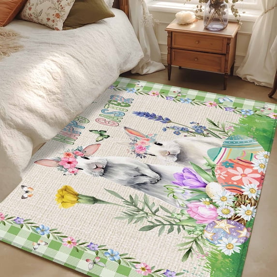 Area Rug for Living Room, Easter Non-Slip Indoor Large Carpet for ...