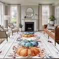 Area Rug for Living Room, Fall Pumpkins Non-Slip Indoor Large Carpet ...