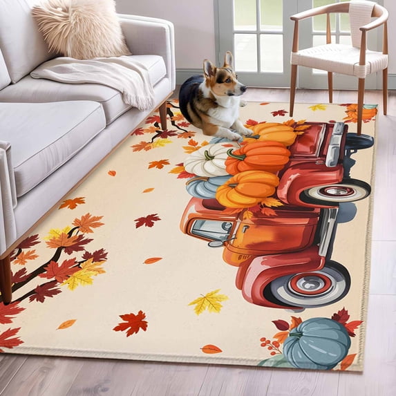Area Rug for Living Room, Fallen Maple Leaf Non-Slip Indoor Large ...