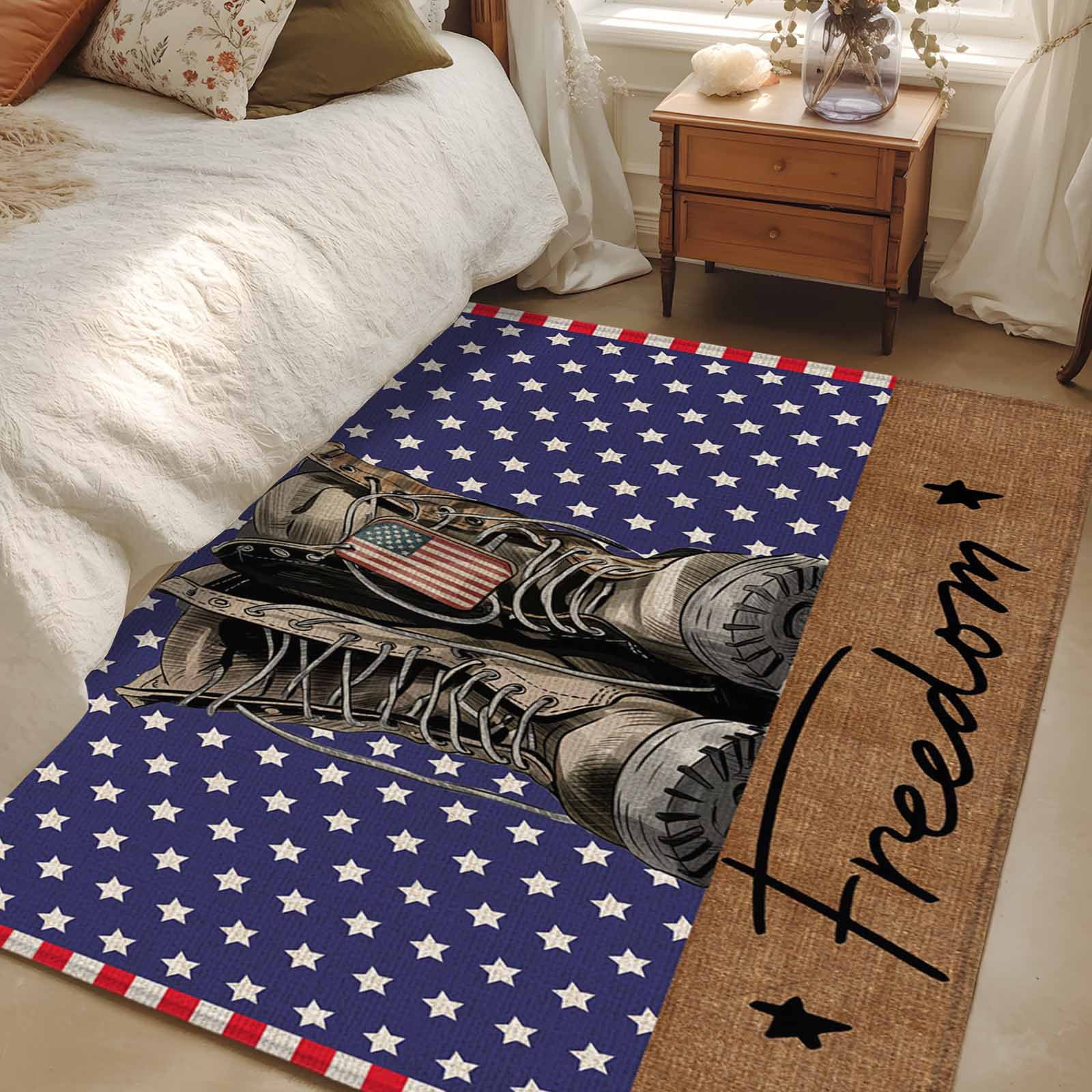 Area Rug for Living Room, Freedom Boots Non-Slip Indoor Large Carpet ...