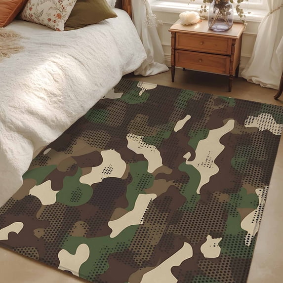 Area Rug for Living Room, Green Brown Beige Non-Slip Indoor Large ...