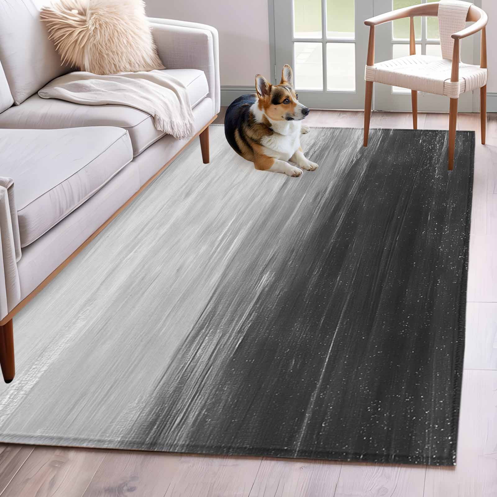 Area Rug for Living Room, Grey Ombre Non-Slip Indoor Large Carpet for ...