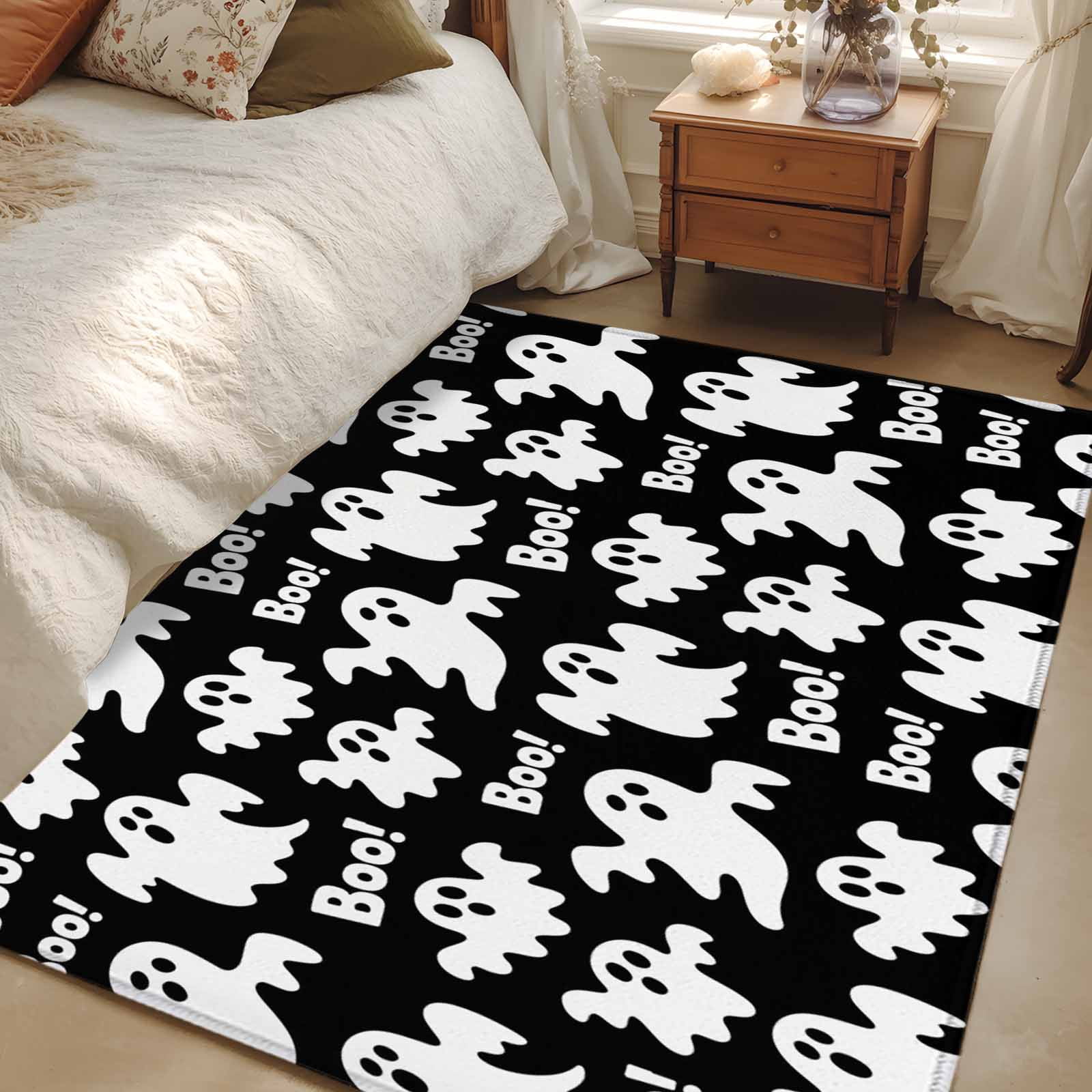 Area Rug for Living Room, Halloween Ghosts Non-Slip Indoor Large Carpet ...