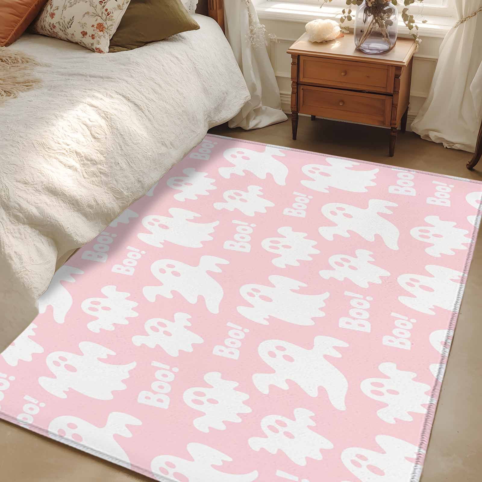 Area Rug for Living Room, Halloween Ghosts Non-Slip Indoor Large Carpet ...