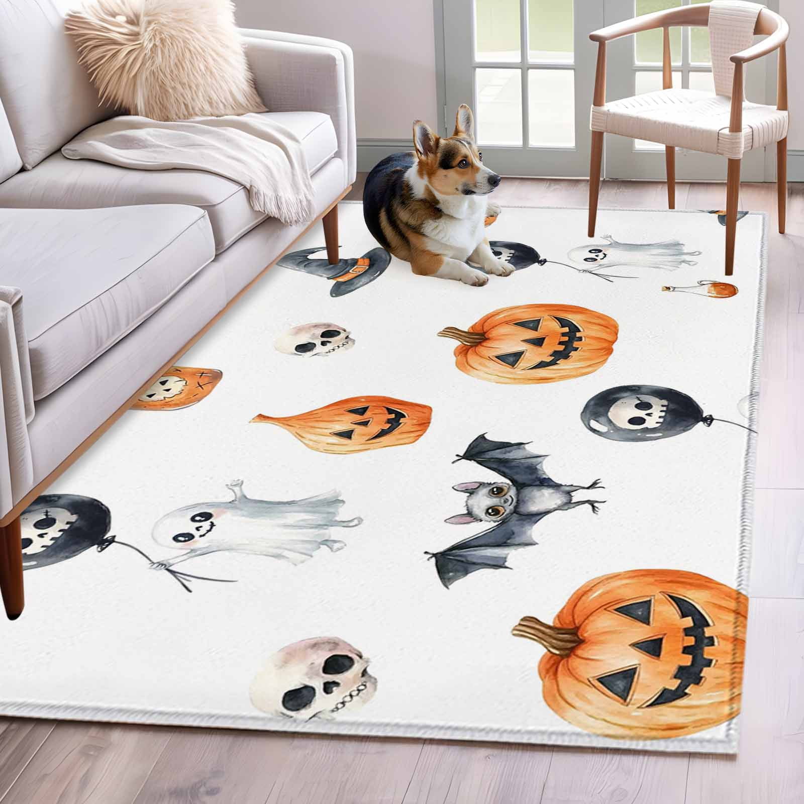 Area Rug for Living Room, Halloween Non-Slip Indoor Large Carpet for ...