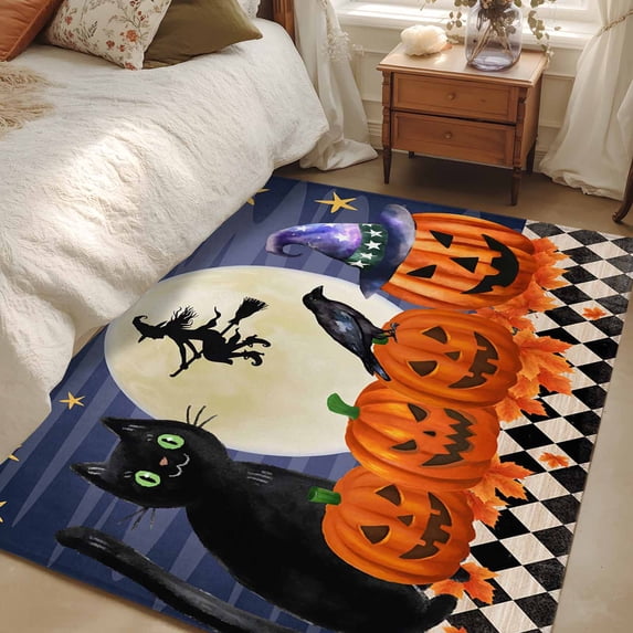 Area Rug for Living Room, Halloween Non-Slip Indoor Large Carpet for ...