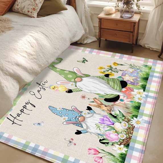 Area Rug for Living Room, Happy Easter Non-Slip Indoor Large Carpet for ...