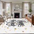 Area Rug for Living Room, Happy New Years Non-Slip Indoor Large Carpet ...