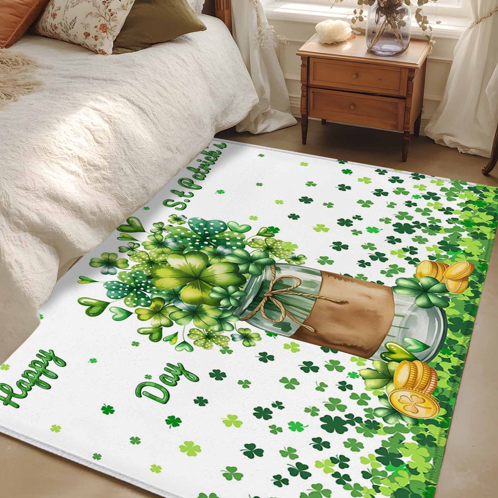 Area Rug for Living Room, Happy St. Patrick's Day Non-Slip Indoor Large ...