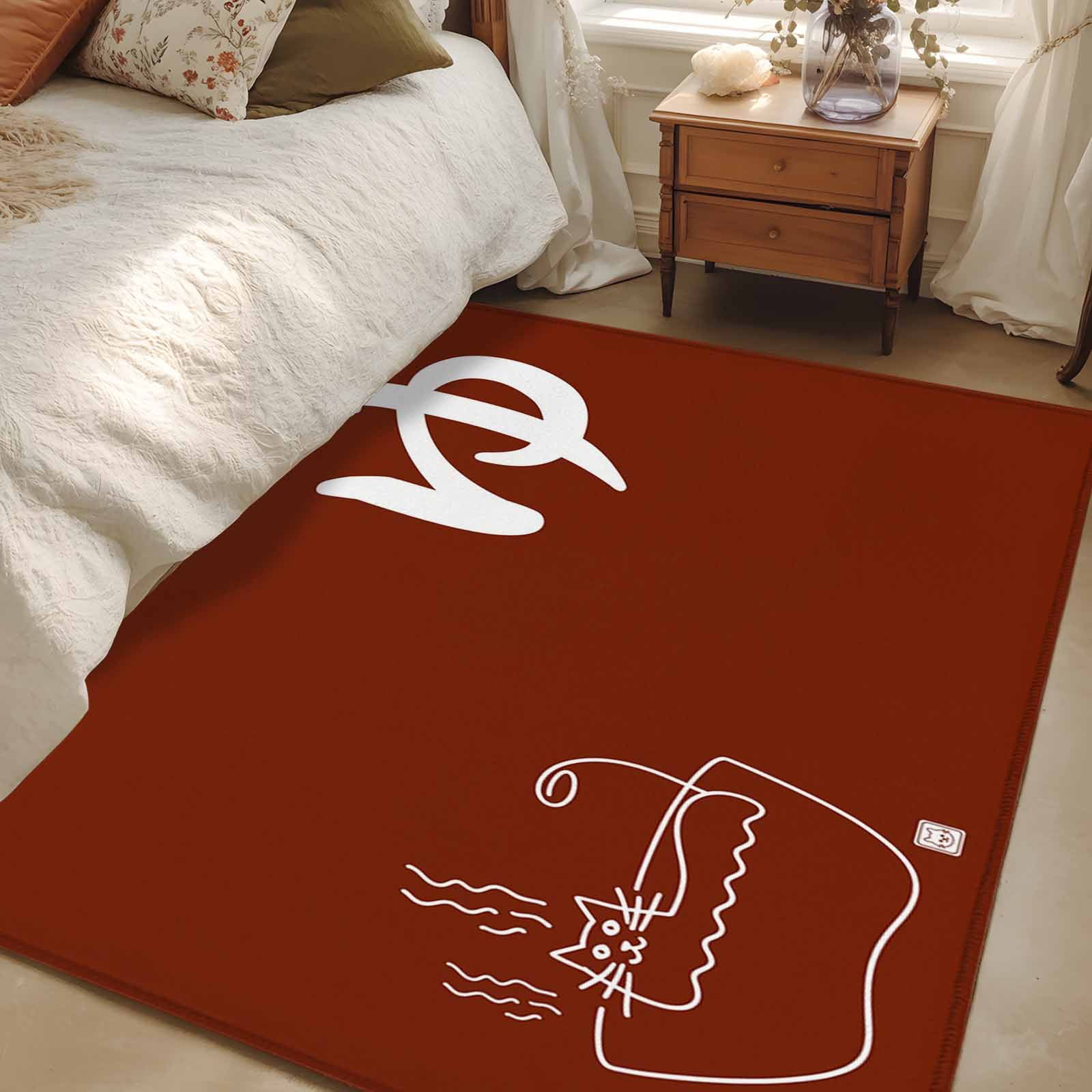 Area Rug for Living Room, Japanese Cat Non-Slip Indoor Large Carpet for ...