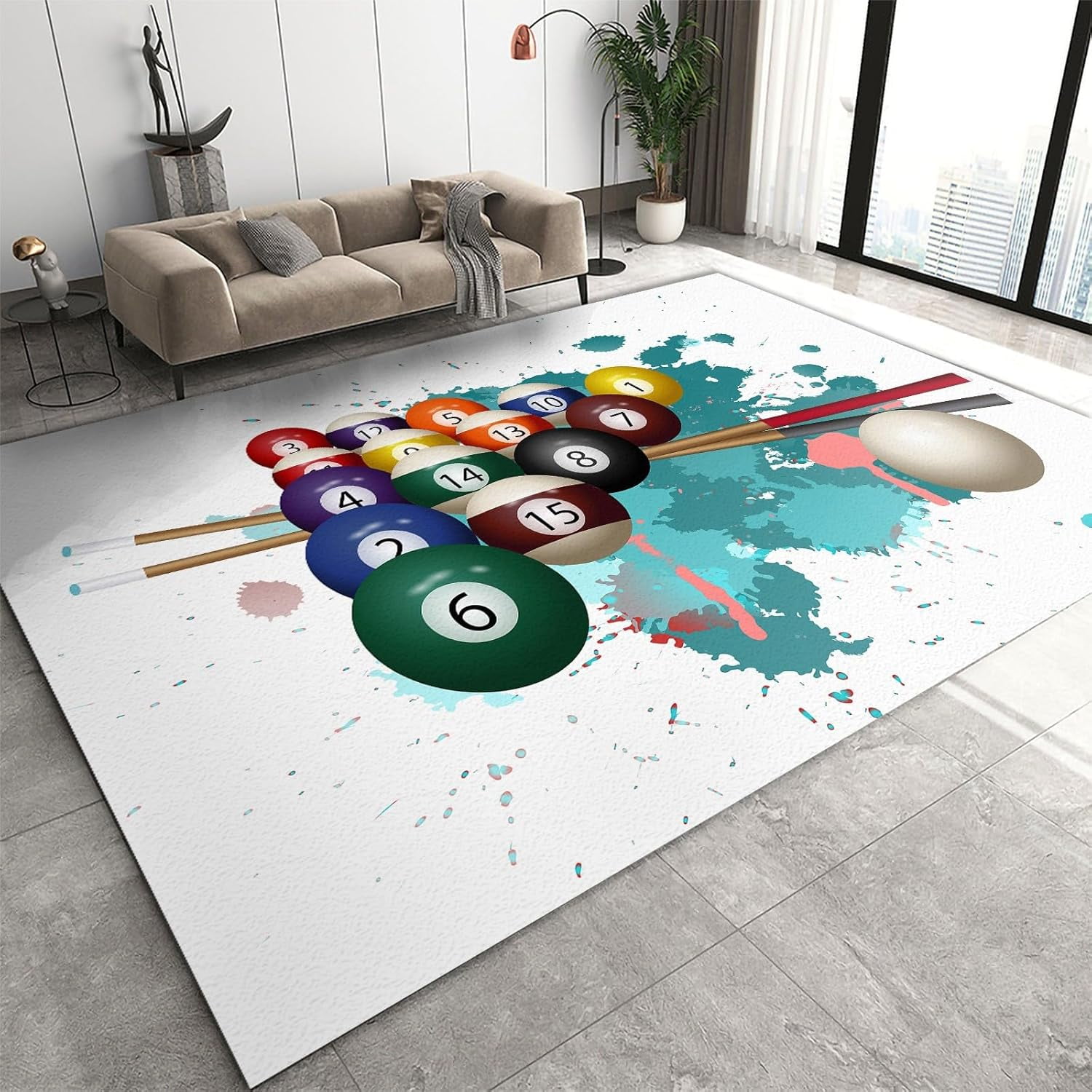 Area Rug Living Room Large Soft Indoor Washable Rug Modern Geometric ...