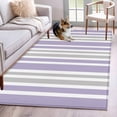 Area Rug for Living Room, Light Purple Grey Stripe Non-Slip Indoor ...