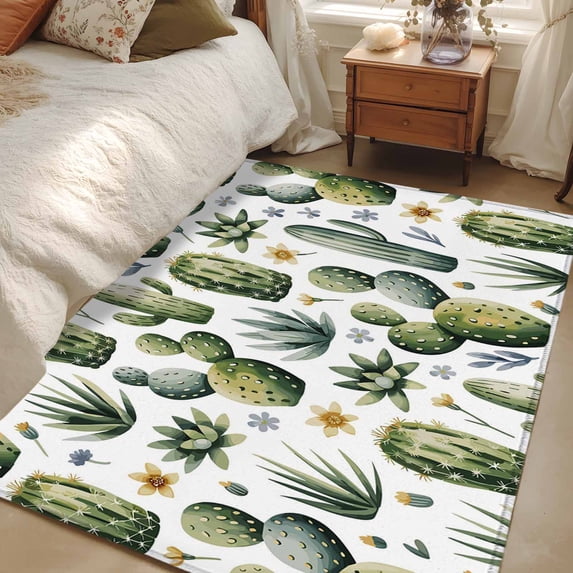 Area Rug for Living Room, Modern Cactus Non-Slip Indoor Large Carpet ...