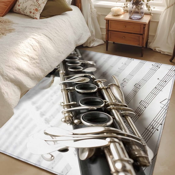 Area Rug for Living Room, Musical Instrument Non-Slip Indoor Large ...