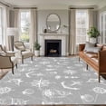 Area Rug for Living Room, Nautical Grey Non-Slip Indoor Large Carpet ...