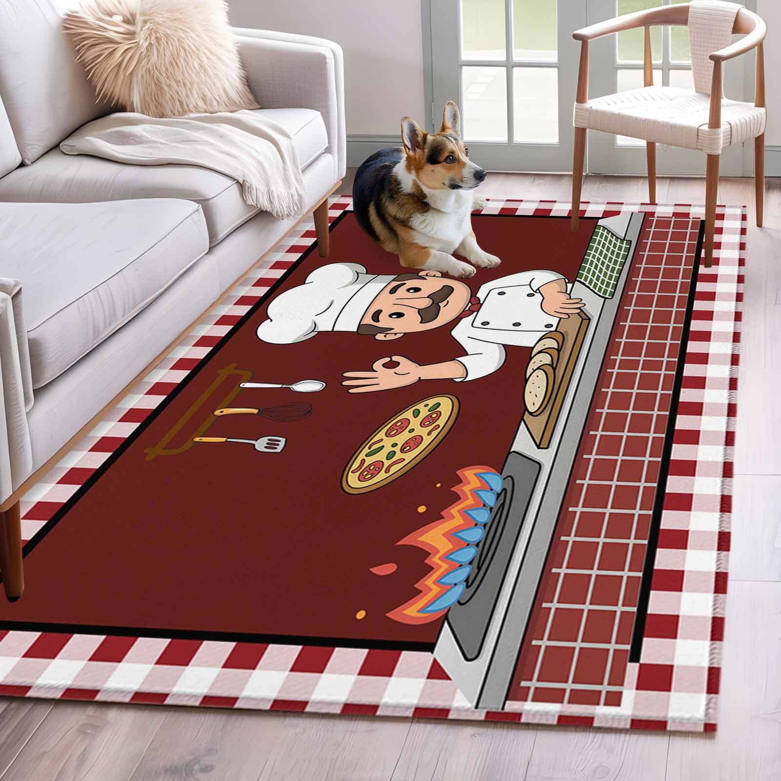 Area Rug for Living Room, Ok Gourmet Cooking Non-Slip Indoor Large ...