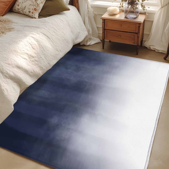 Area Rug for Living Room, Ombre Blue Non-Slip Indoor Large Carpet for ...