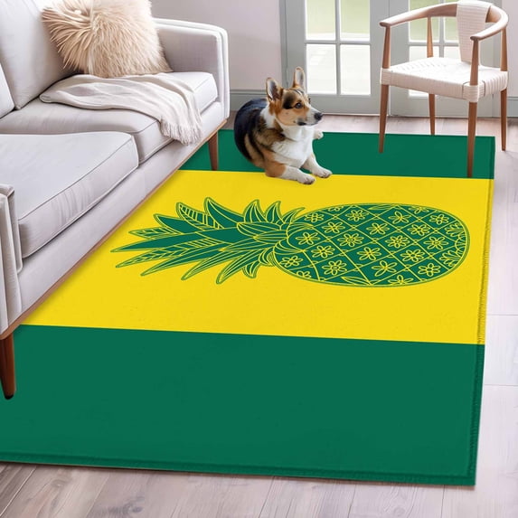 Area Rug for Living Room, Pineapple Non-Slip Indoor Large Carpet for ...