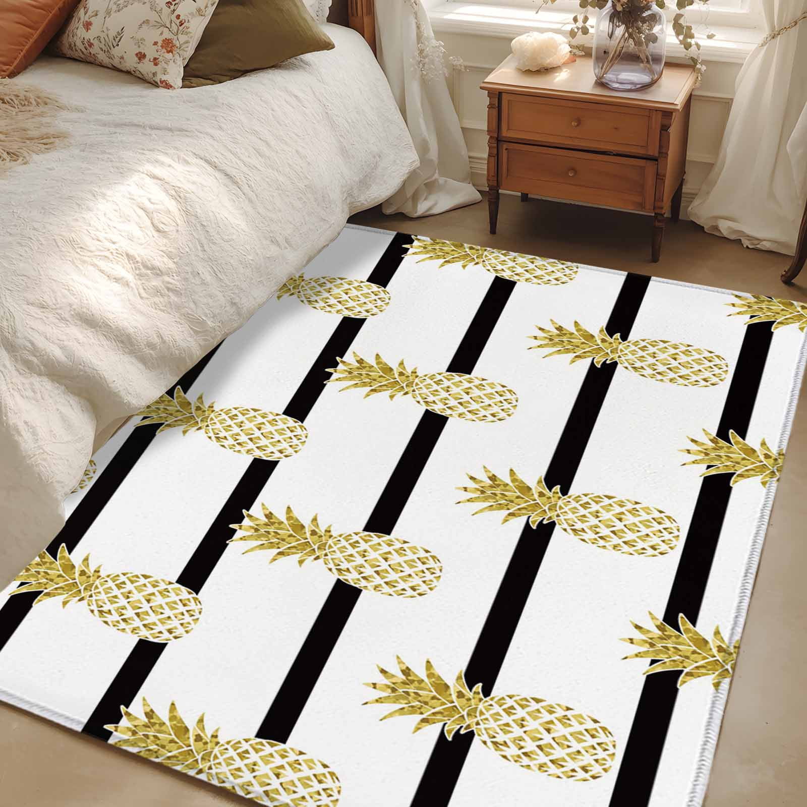 Area Rug for Living Room, Pineapple Non-Slip Indoor Large Carpet for ...