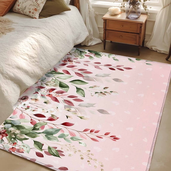 Area Rug for Living Room, Pink Valentine's Day Non-Slip Indoor Large ...