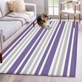 Area Rug for Living Room, Purple Stripes Non-Slip Indoor Large Carpet ...