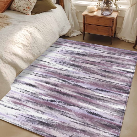 Area Rug for Living Room, Purple Vintage Non-Slip Indoor Large Carpet ...