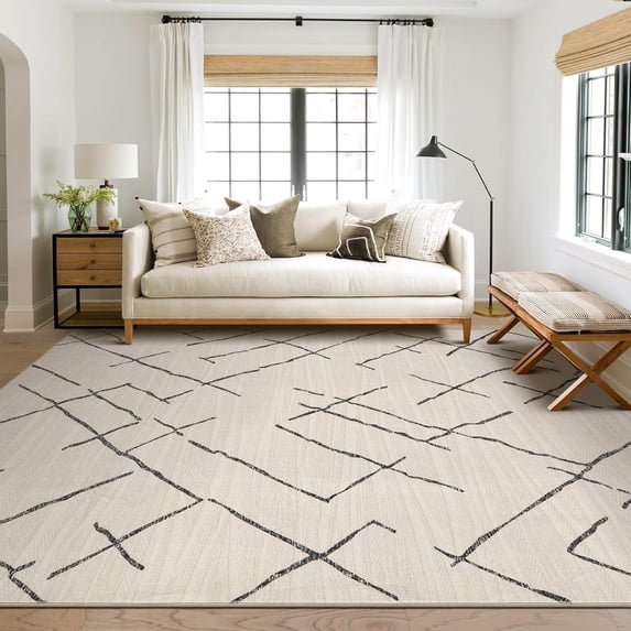 Area Rug Living Room Rugs - 5X7 Washable Boho Farmhouse Bohemian ...