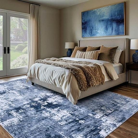 Area Rug Living Room Rugs - 5x7 Washable Large Soft Indoor Neutral ...