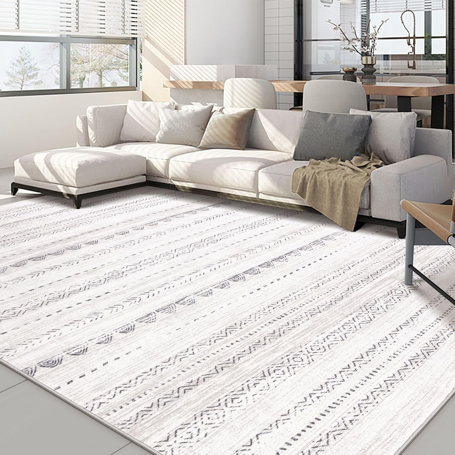 Area Rug Living Room Rugs: Large Soft Machine Washable Boho Moroccan ...