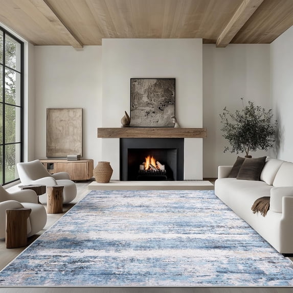 Area Rug Living Room Rugs - Washable Rug Large Modern Abstract Soft ...