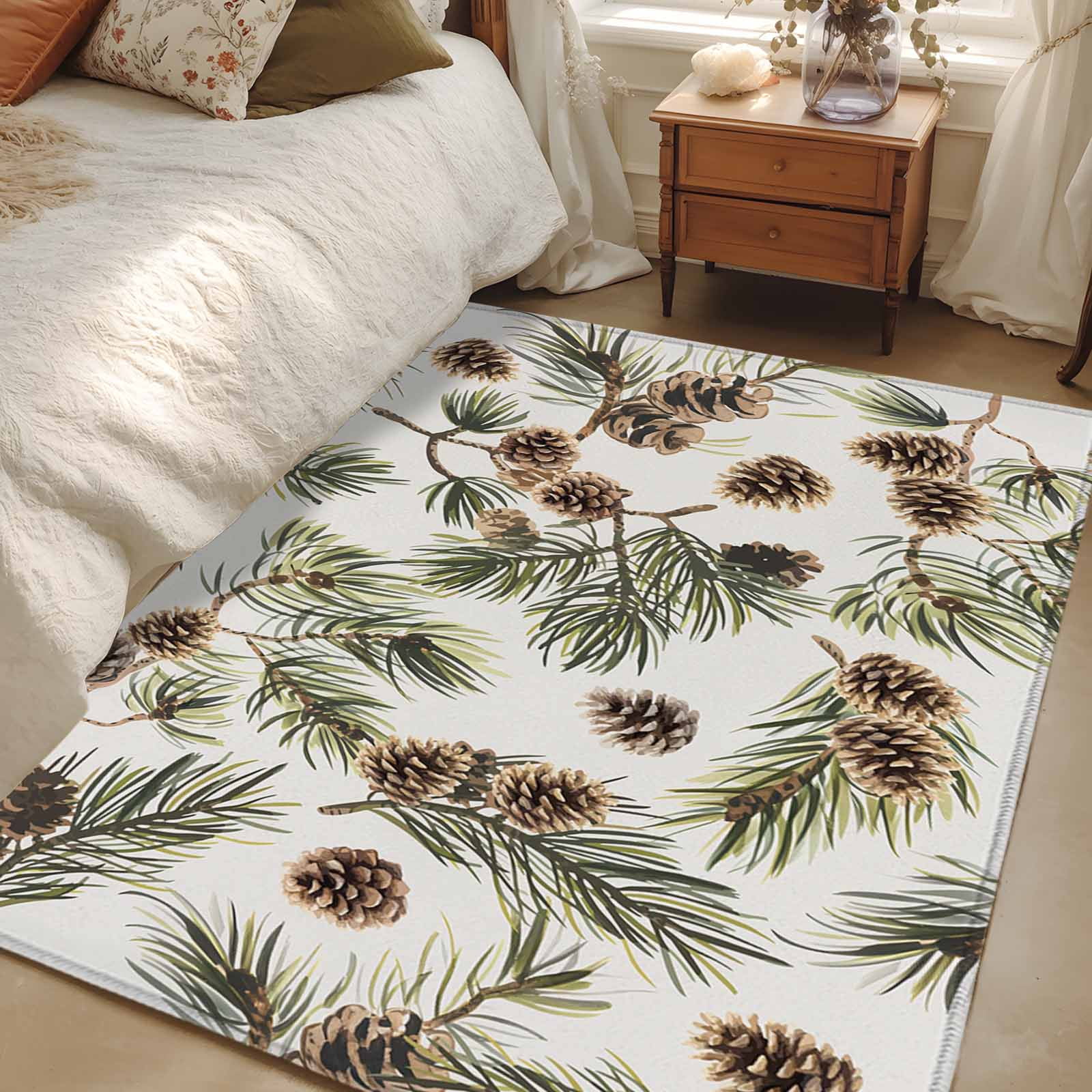 Area Rug for Living Room, Sage Green Christmas Non-Slip Indoor Large ...