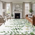 Area Rug for Living Room, Sage Green Eucalyptus Leaves Non-Slip Indoor ...