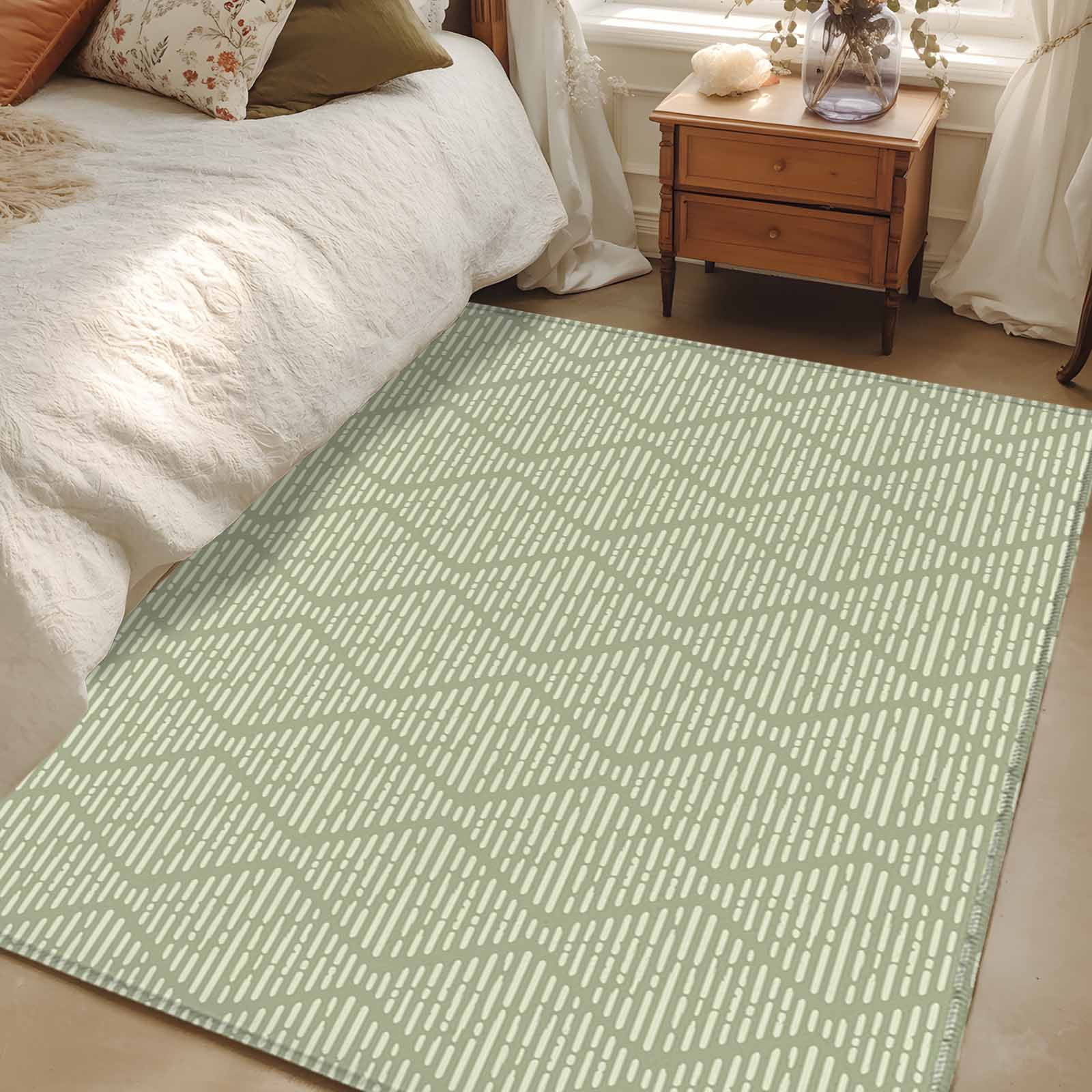 Area Rug for Living Room, Sage Green Non-Slip Indoor Large Carpet for ...