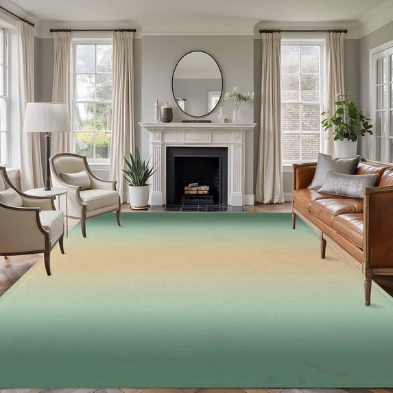 Area Rug for Living Room, Sage Green Ombre Non-Slip Indoor Large Carpet ...