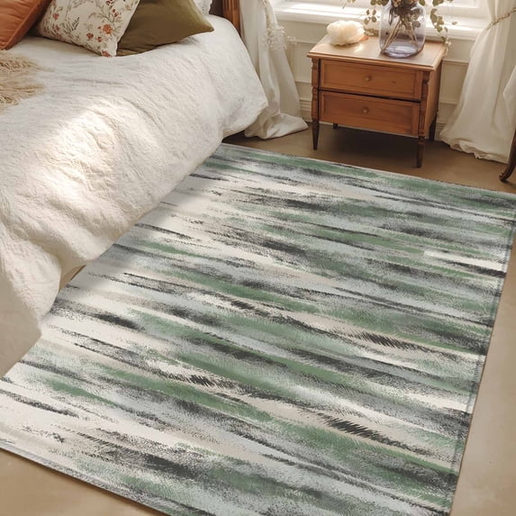 Area Rug for Living Room, Sage Green Vintage Non-Slip Indoor Large ...