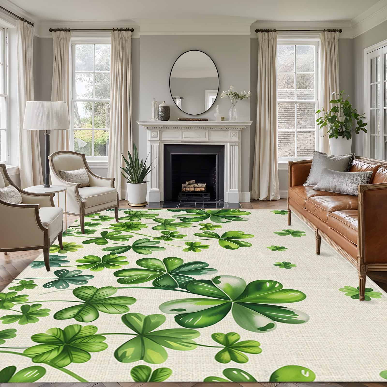 Area Rug for Living Room, Saint Patrick's Day Non-Slip Indoor Large ...