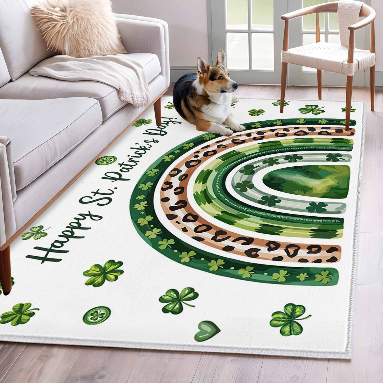 Area Rug for Living Room, Saint Patrick's Day Non-Slip Indoor Large ...