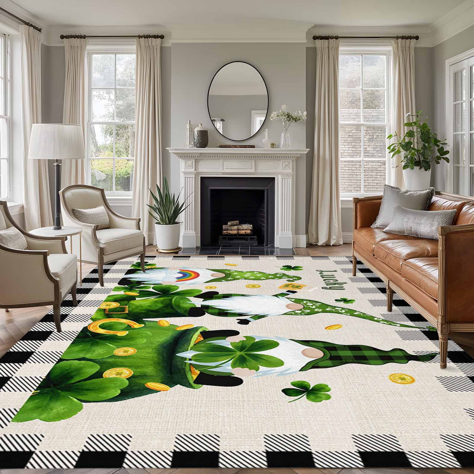 Area Rug for Living Room, St. Patrick's Day Non-Slip Indoor Large ...