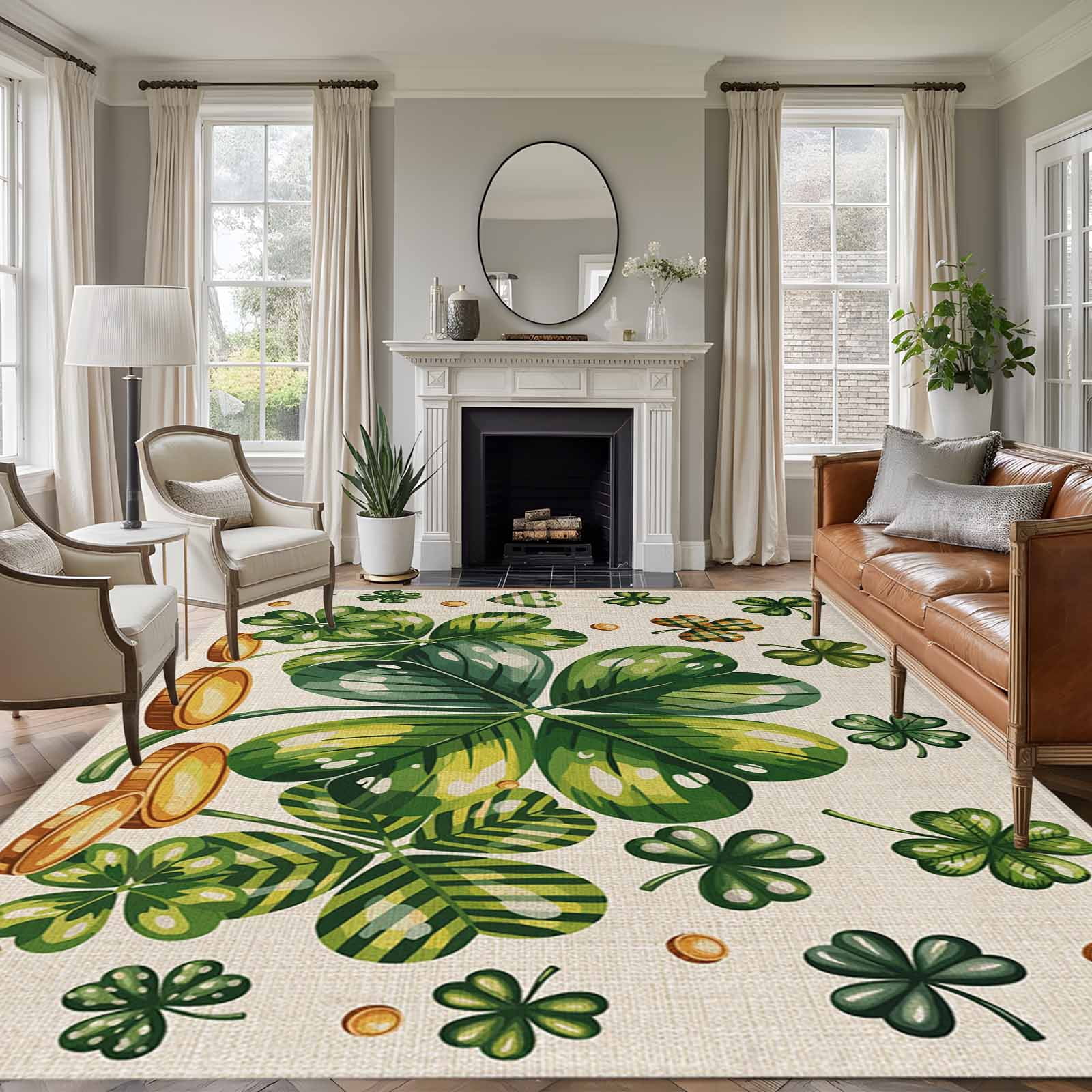 Area Rug for Living Room, St Patrick's Day Non-Slip Indoor Large Carpet ...