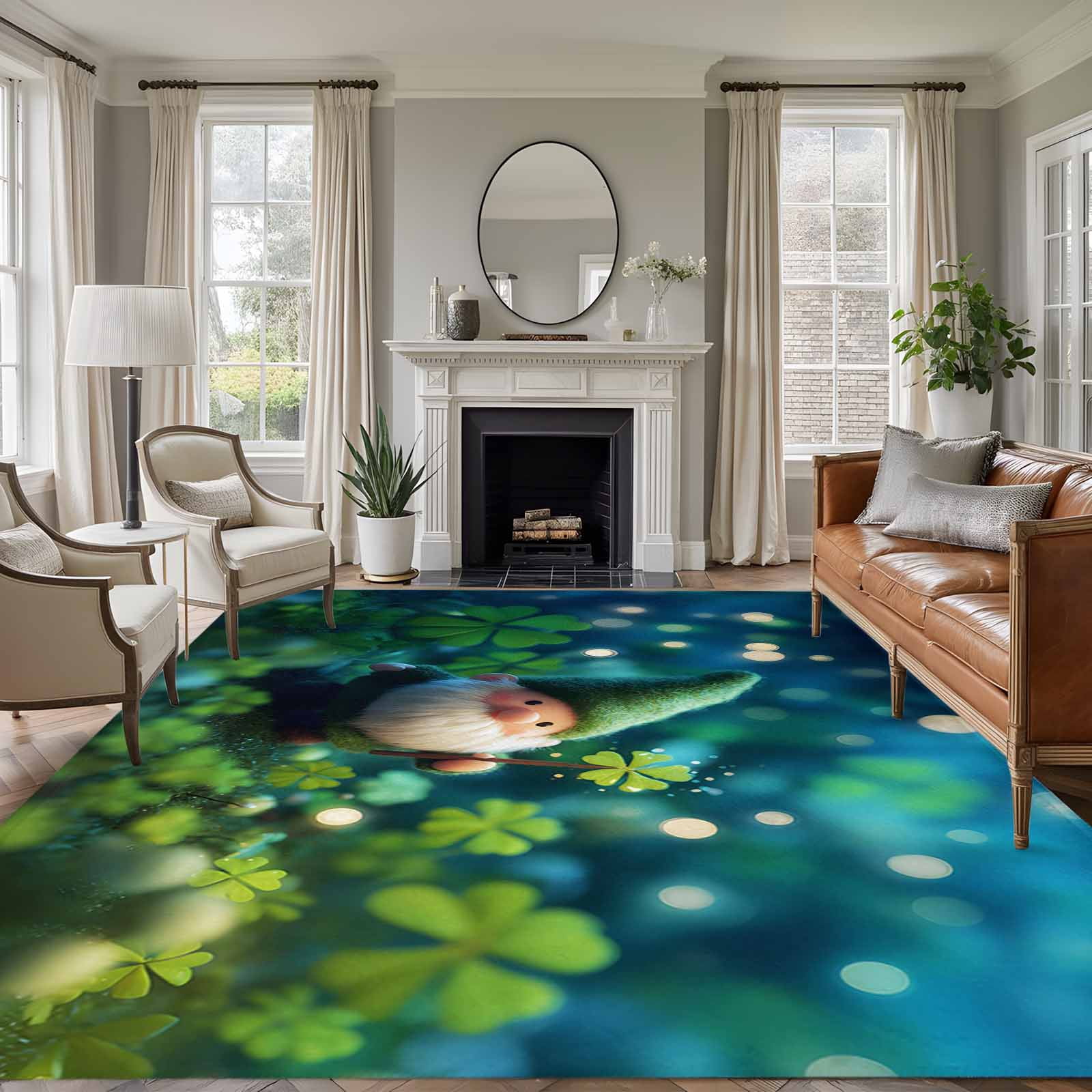 Area Rug for Living Room, St. Patrick's Day Non-Slip Indoor Large ...