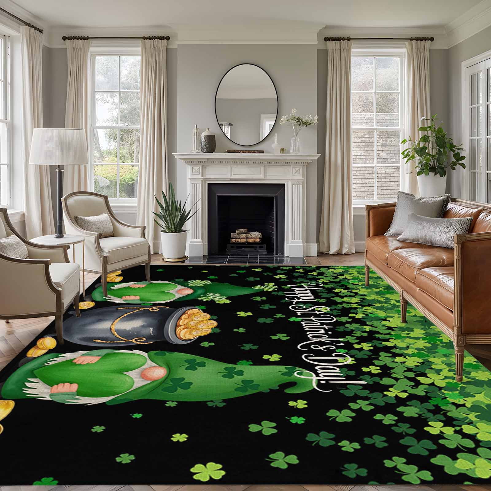 Area Rug for Living Room, St. Patrick's Day Non-Slip Indoor Large ...