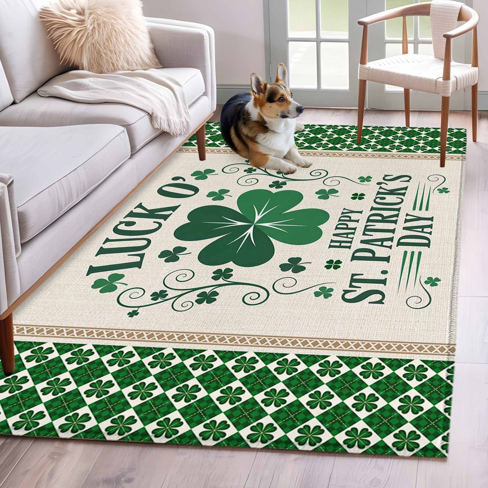 Area Rug for Living Room, St. Patrick's Non-Slip Indoor Large Carpet ...