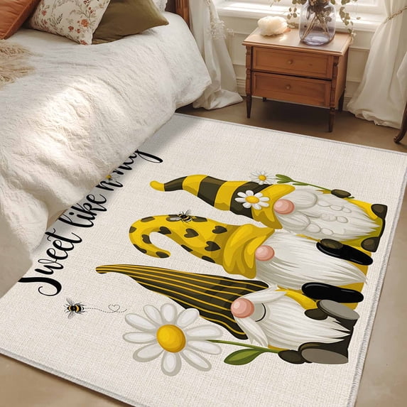 Area Rug for Living Room, Summer Gnomes Non-Slip Indoor Large Carpet ...