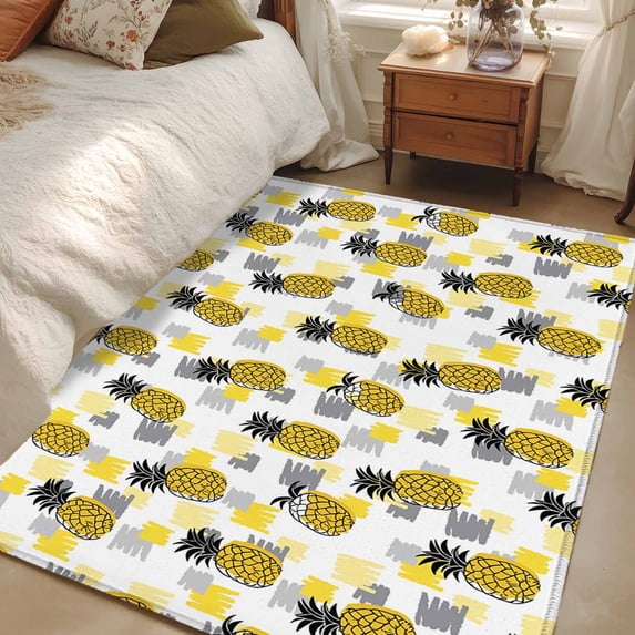 Area Rug for Living Room, Summer Pineapple Non-Slip Indoor Large Carpet ...