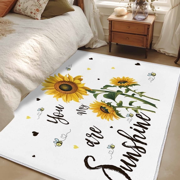 Area Rug for Living Room, Sunflower Sunshine Non-Slip Indoor Large ...