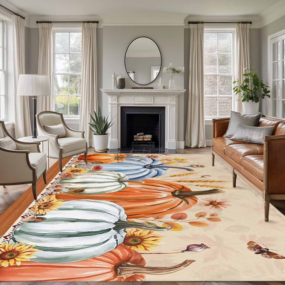 Area Rug for Living Room, Thanksgiving Fall Non-Slip Indoor Large ...