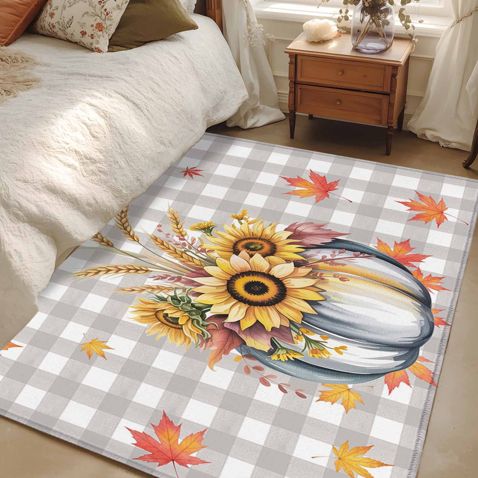 Area Rug for Living Room, Thanksgiving Non-Slip Indoor Large Carpet for ...