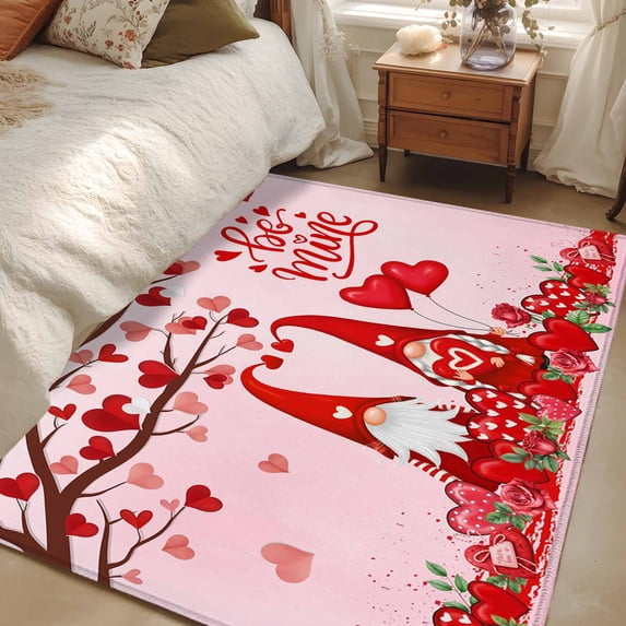 Area Rug for Living Room, Valentine's Day Non-Slip Indoor Large Carpet ...
