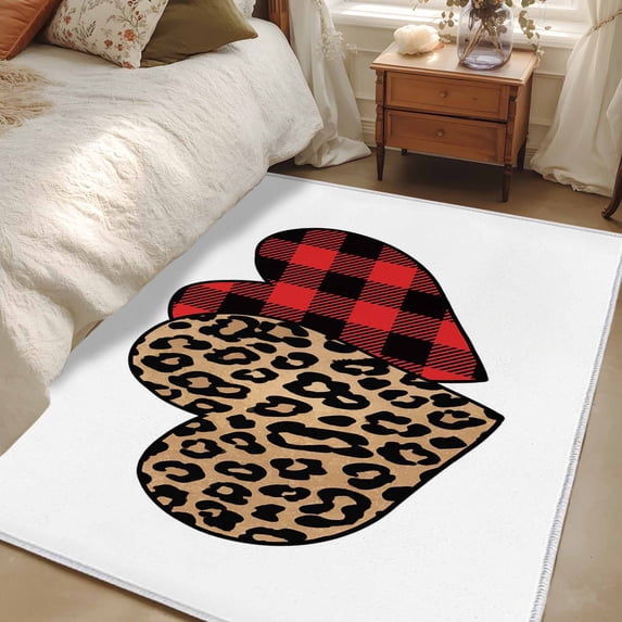 Area Rug for Living Room, Valentine's Day Non-Slip Indoor Large Carpet ...