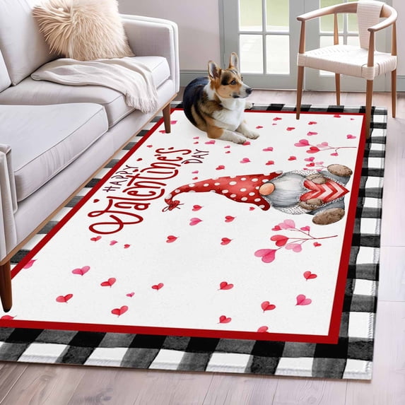 Area Rug for Living Room, Valentine's Day Non-Slip Indoor Large Carpet ...